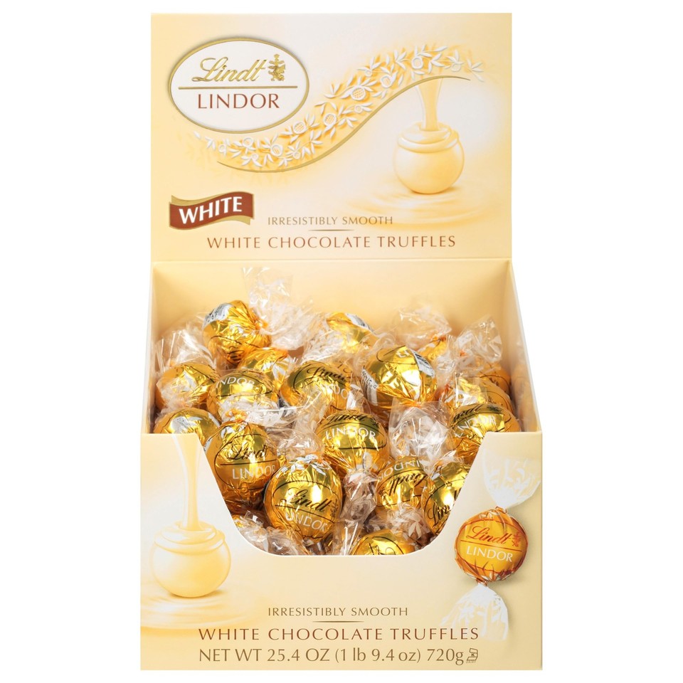 Lindt Lindor White Chocolate Candy Truffles, White Chocolate Candy Wit ...