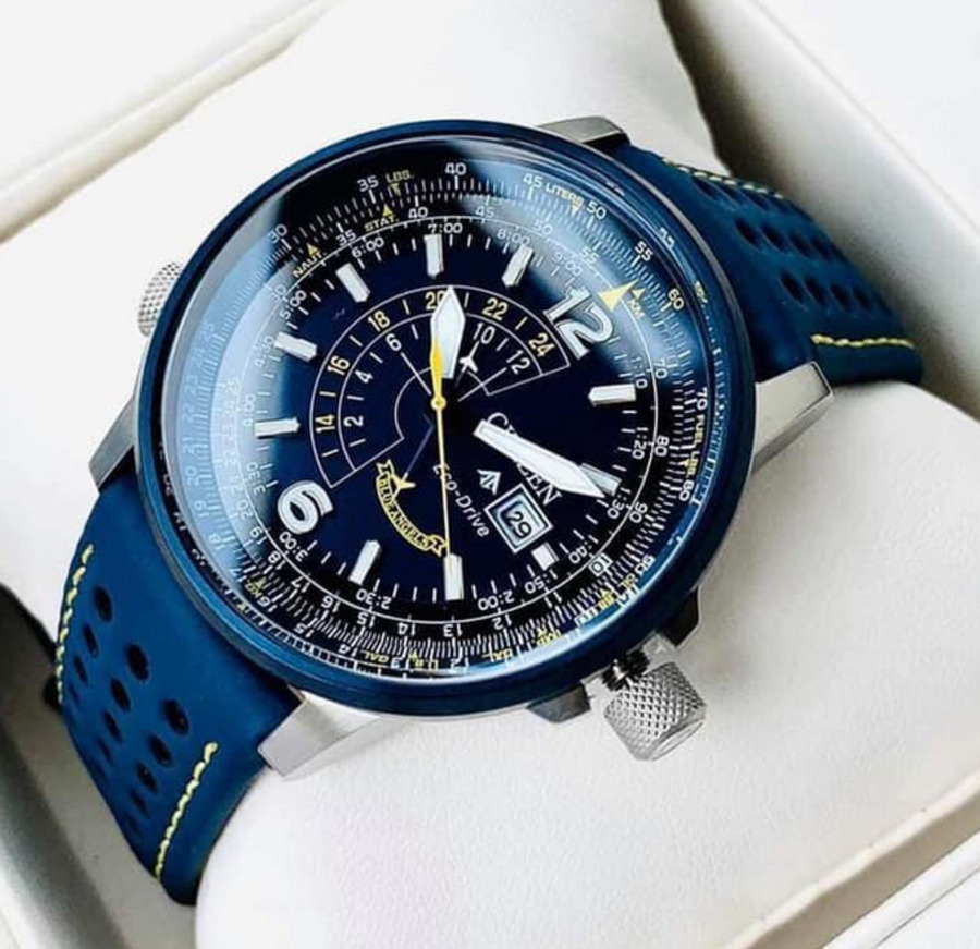 Citizen Promaster Nighthawk BJ7007-02L Blue Angels Leather Men's Watch ...