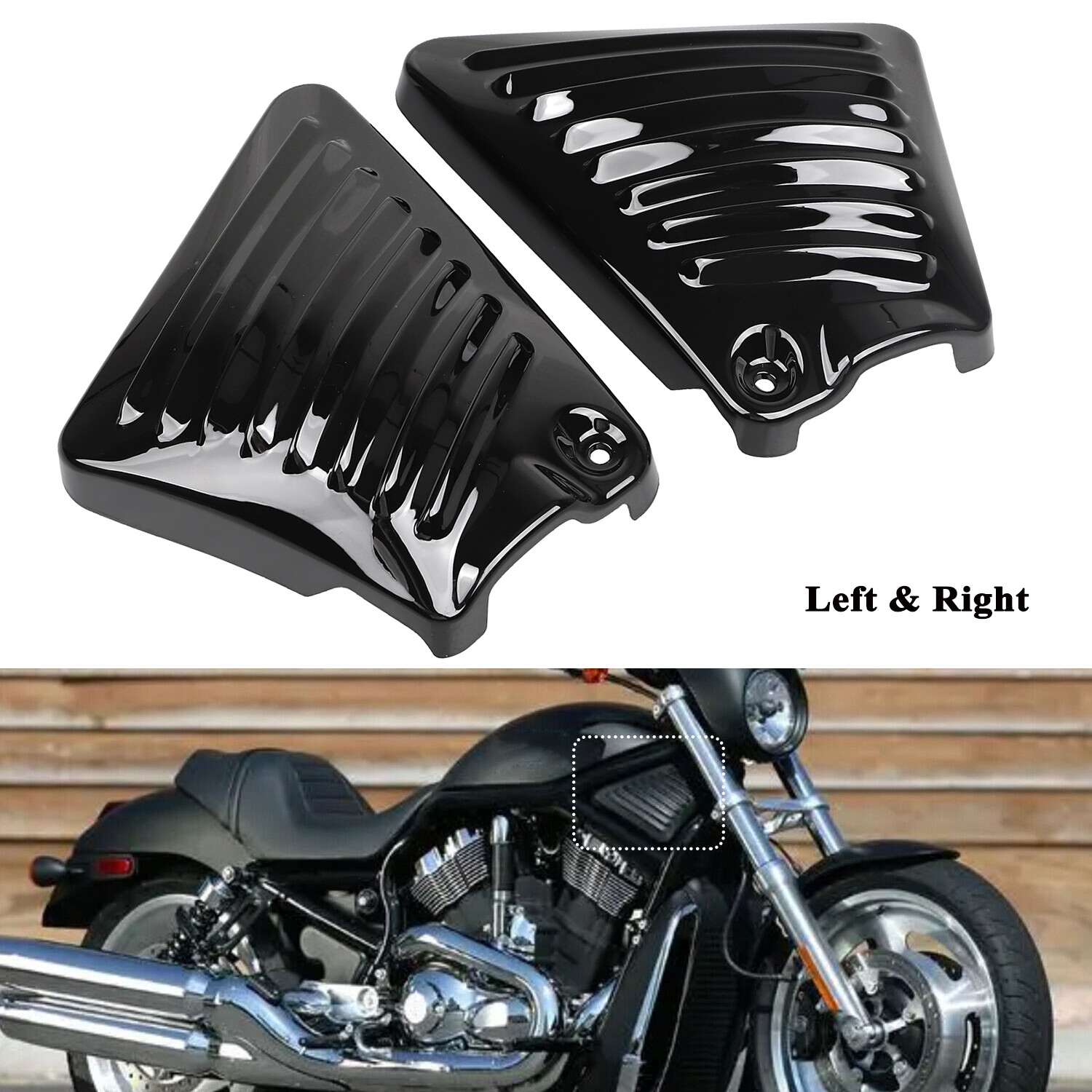 Gloss Black Airbox Neck Side Air Intake Covers For Harley Night Rod ...