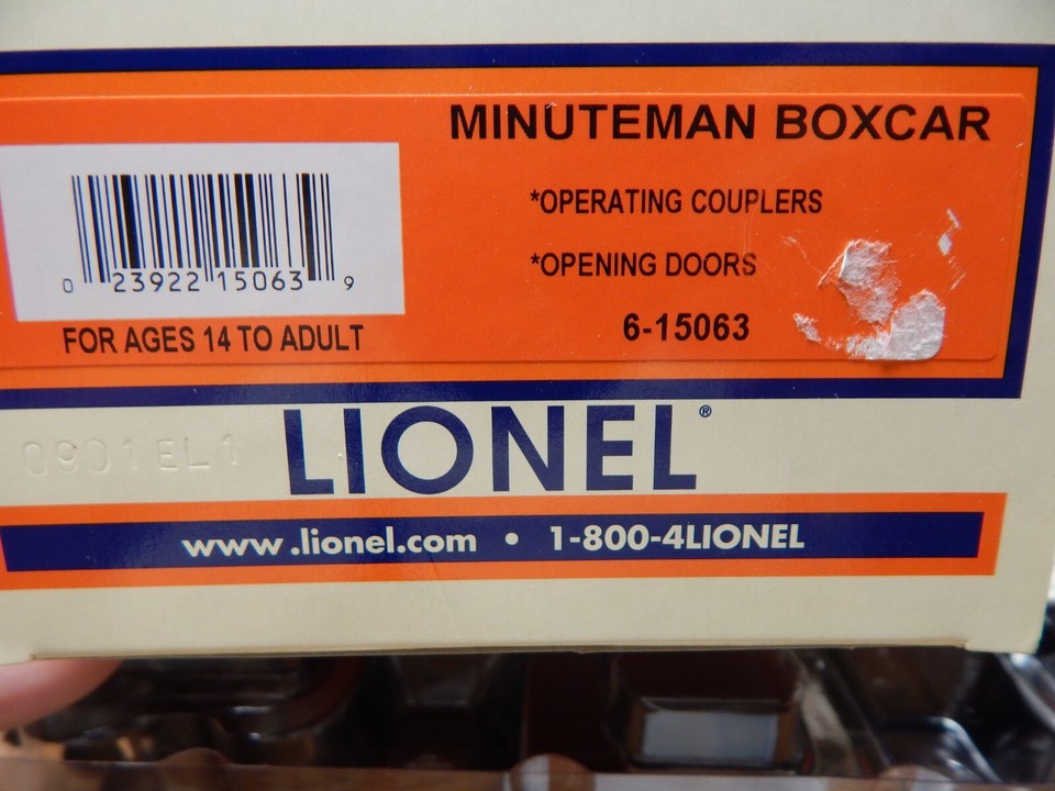 LIONEL 6-15063 MINUTEMAN BOX CAR NEW IN BOX O SCALE LQQK | eBay