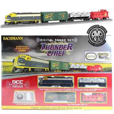 Bachmann 00826 HO Scale Thunder Chief Train Set w/EZ Command DCC Sound ...