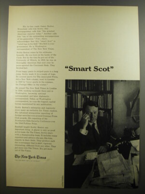 1954 The New York Times Advertisement - James Reston - Smart Scot | eBay