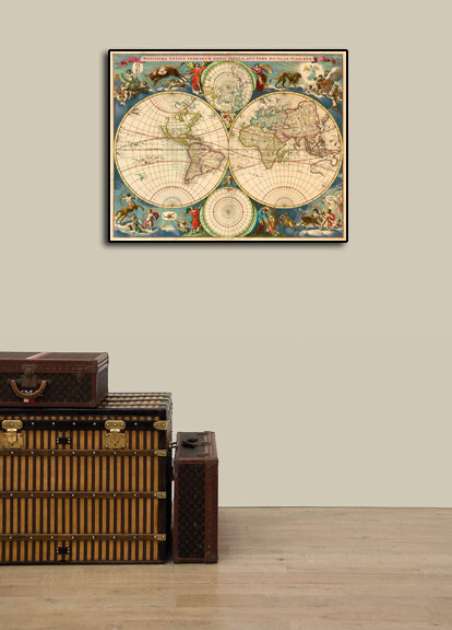 1695 Old World Historic Vintage Style Wall Map Poster - 20x24 | eBay