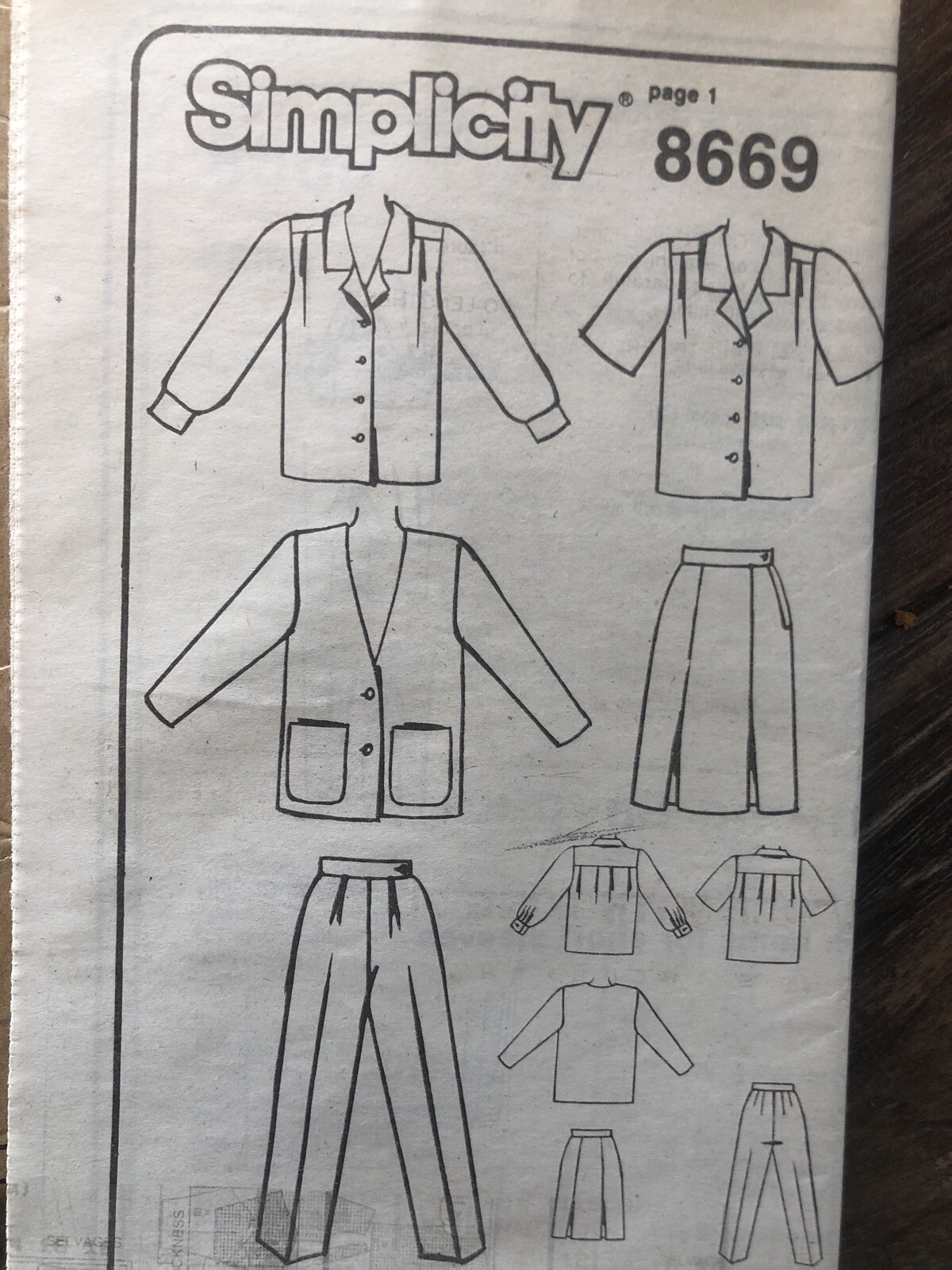 Simplicity 8669 Rare Find! Sz 12-16 Vintage 1988 Pants,Skirt,Blouse ...