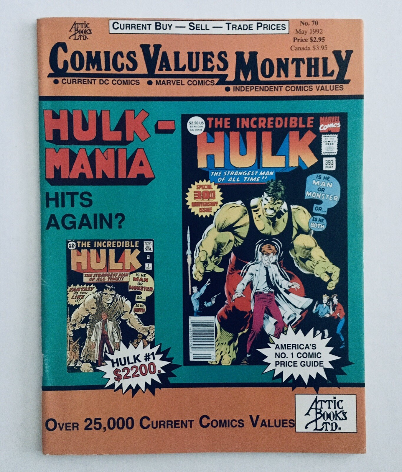 COMICS VALUES MONTHLY, by Attic Books, (Jul, Sep, Oct 1991, May 1992 ...
