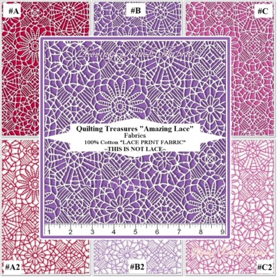 QUILTING TREASURES "AMAZING LACE" FAUX LACE FABRICS (SELECTION) PRICED ...
