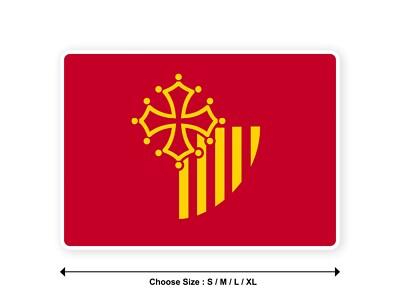 Sticker drapeau FRANCE LANGUEDOC ROUSSILLON français region autocollant ...