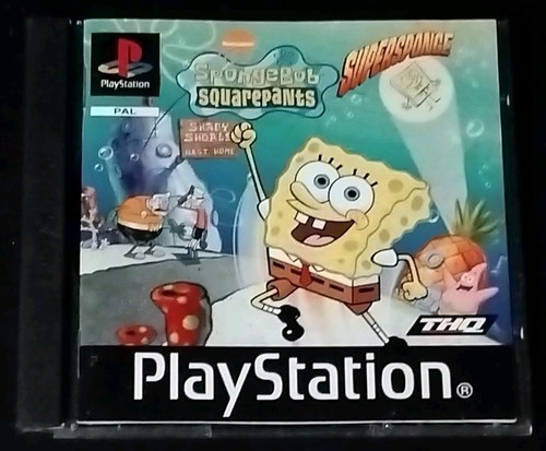 PS1 Playstation 1 Game - SpongeBob Squarepants Supersponge with Booklet ...