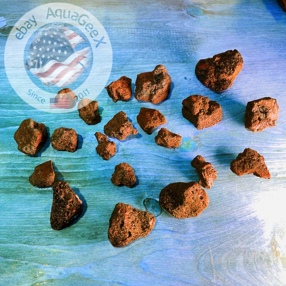 1/2LB RED LAVA ROCK FISH TANK AQUARIUM TERRARIUM SUBSTRATE DECORATIONS ...