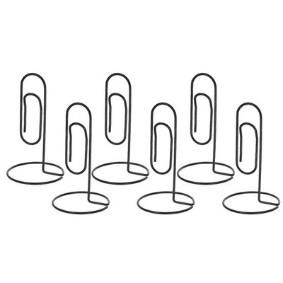 6pcs Metal Paper Clip Desktop Memo Holders Table Card Holders Clamp ...