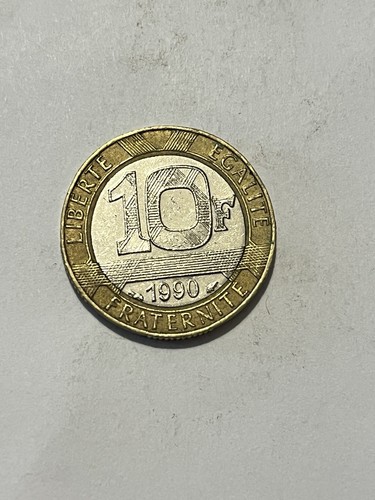 1990 10F Liberte Egalite Fraternite Silver and Gold RF French France ...