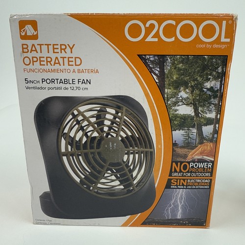 O2 Cool 5'' Inch Desktop Fan Black Battery Operated | eBay