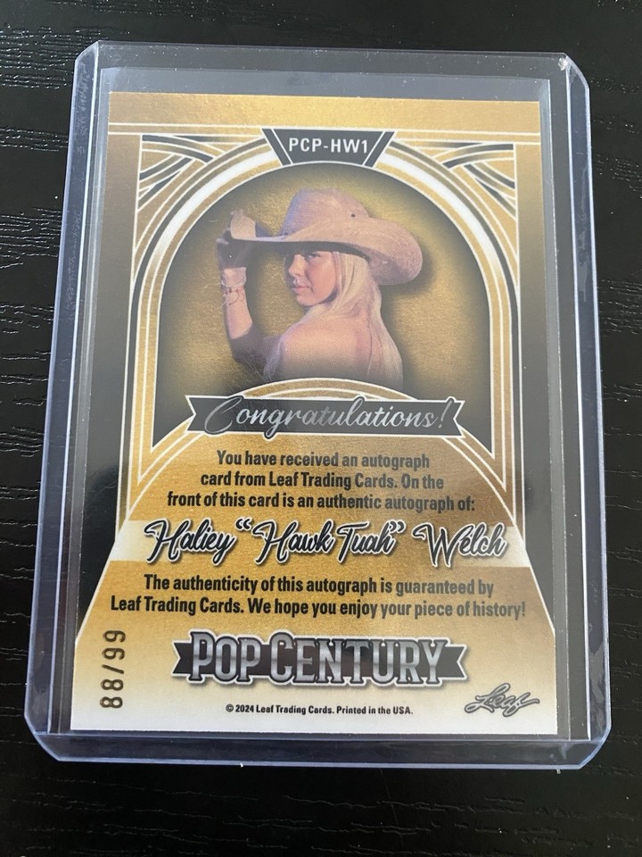 2024 Leaf Pop Century Silver Haliey Hawk Tuah Welch /99 Auto Autograph ...