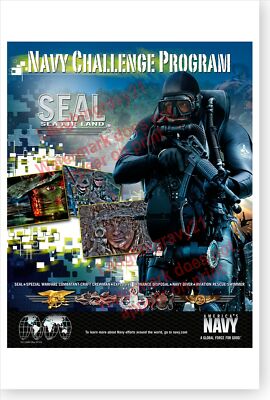 USN US Navy Seals Warrior Challenge Program Recruiting Poster | eBay