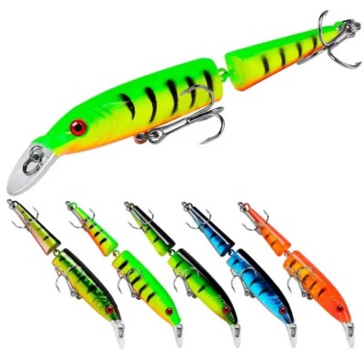 5pcs/set Jointed Trolling Bait Minnow Fishing Lure Bass Crankbait ...