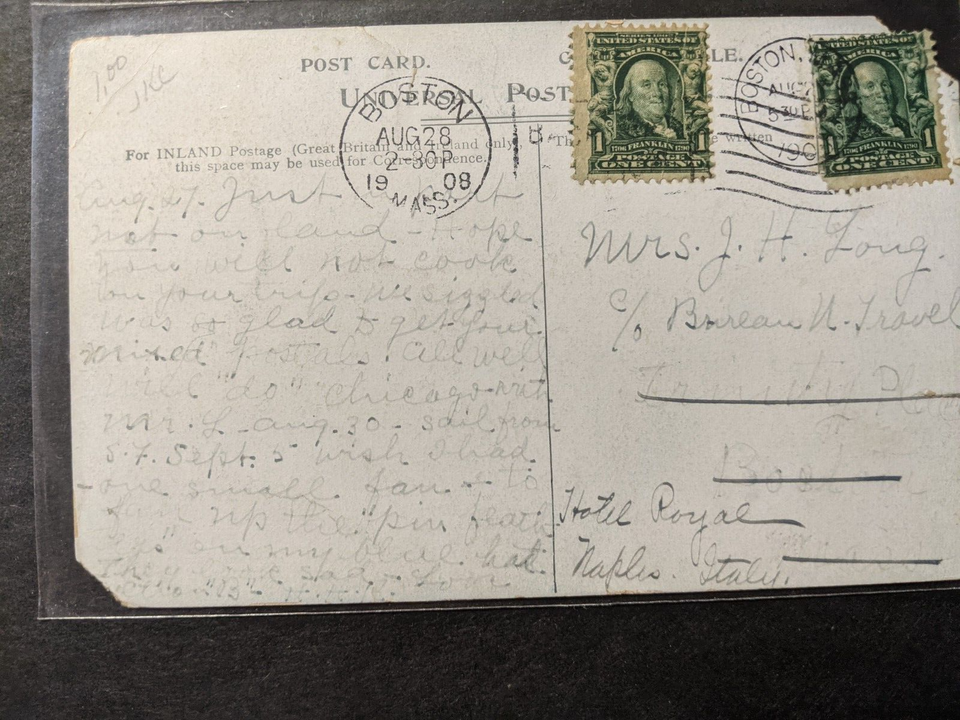 Steamer RMS ROMANIC, White Star Line 1908 Naval Postcard w/ note Boston ...