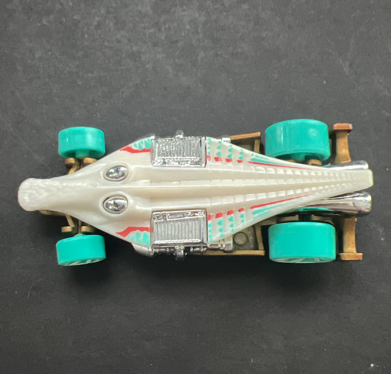 Mattel Hot Wheels R1163 Croc Rod White Silver Aqua Wheels | eBay