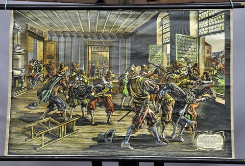 vintage mural decoration wall chart Defenestrations of Prague 1419 art ...