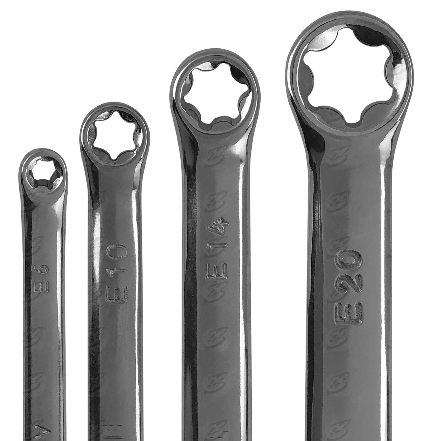 E-TORX Spanners 4pc Star Torx Double Box Wrench Spanner Set Female Torx ...