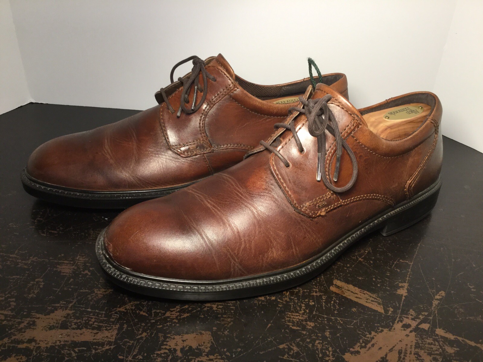 ECCO Shock Point Oxford Derby Leather Dress Shoes Bro… - Gem