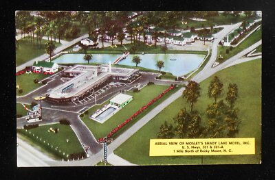 1950s Aerial View Mosley's Shady Lake Motel Leon V. Mosley Rocky Mount ...