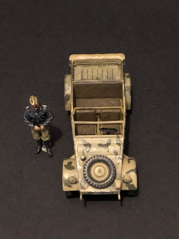 1/72 WW2 German Luftwaffe Ace H.J Marseille with Kubel "OTTO". Painted ...