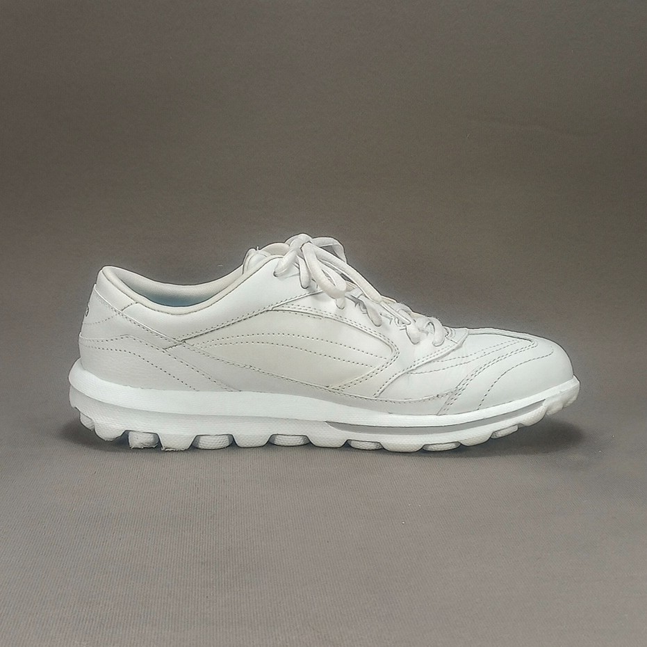 Skechers Go Walk One Step Womens 9.5 White Leather Low Top Walking ...