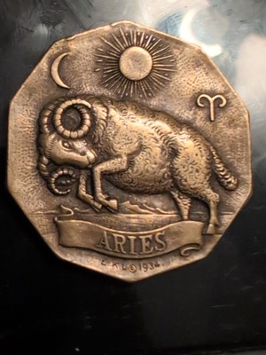 Rare Azara Aries/Elephant Lucky Zodiac Wishing Coin 1934 | eBay
