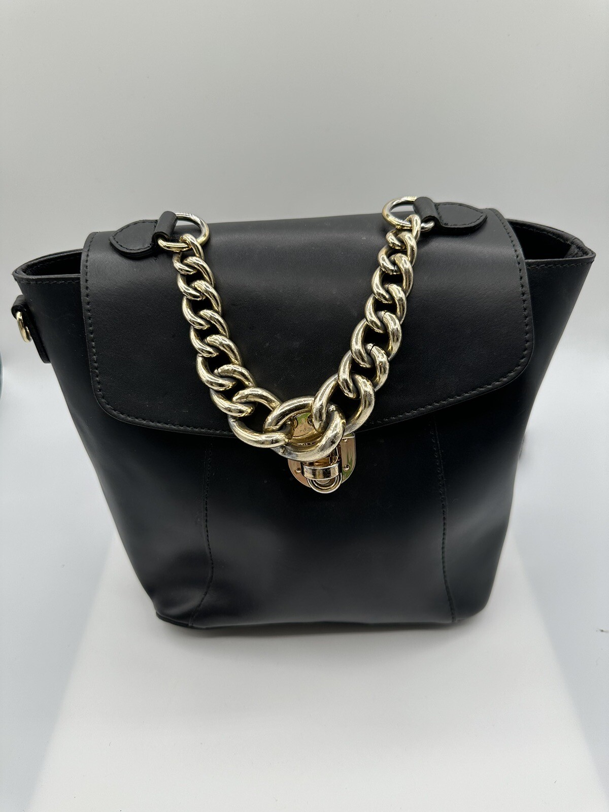 Divina Firenze Black Leather Convertible Top Handle Backpack Crossbody ...