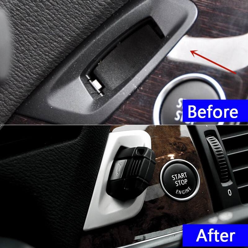 Car Console Keyhole Frame Decoration Sticker Trim For BMW X5 X6 E70 E71 ...
