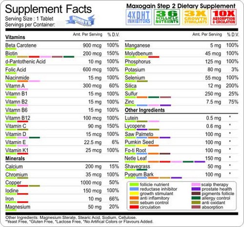 90Day Maxogain Follicle Boost Tablet 3in1 Mens Hairloss MPB Alopecia ...