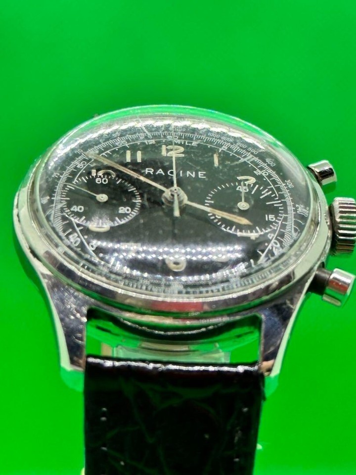 Gallet RACINE Chronograph Cal.149 2 Register Landeron 1960s 35mm SS ...