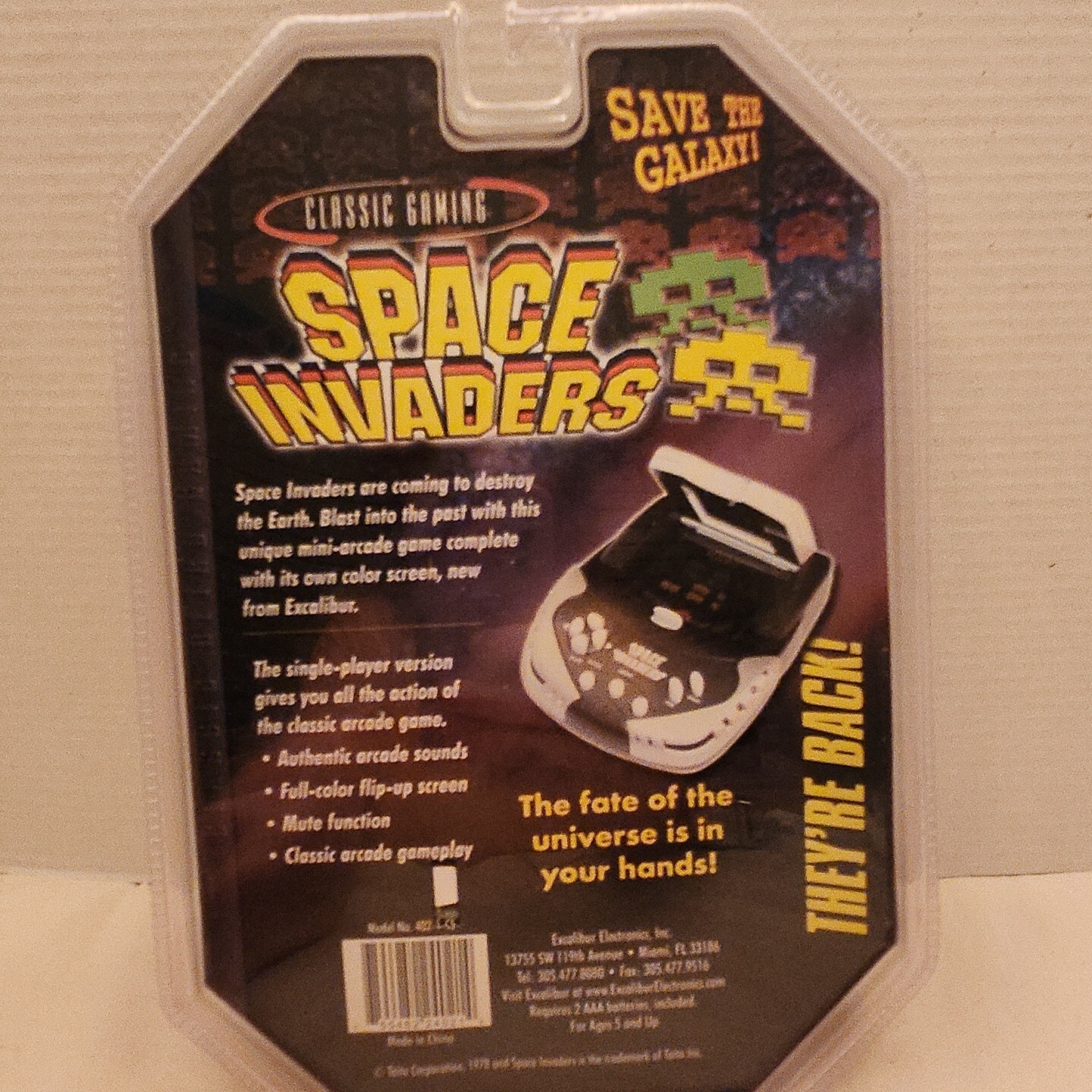 Space Invaders Vintage Excalibur Electronic Portable Handheld Game for ...