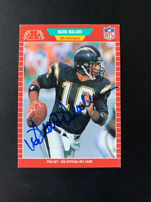 Mark Malone Signed 1989 Pro Set #362 Card San Diego Chargers Autograph ...