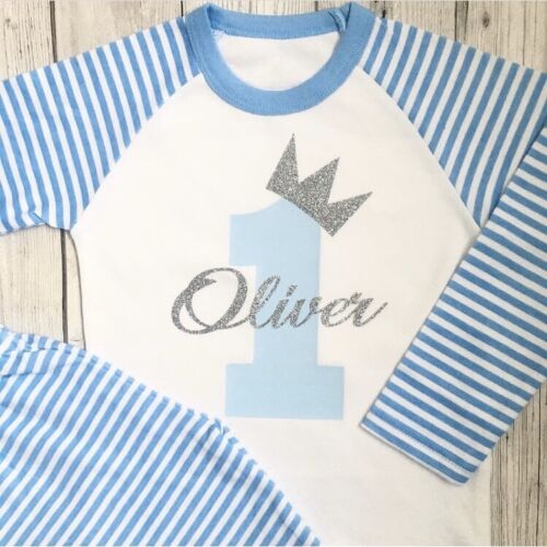 When I Wake Up I Will Be One Pjs Personalised First Birthday Boys ...