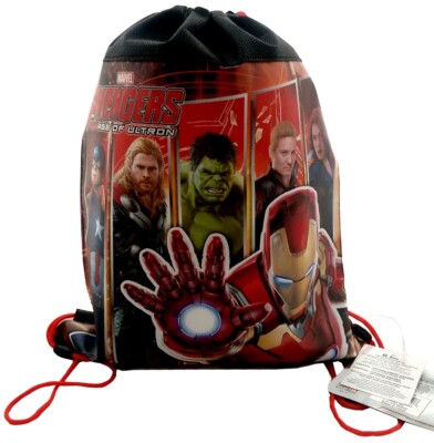 6x MARVEL AVENGERS Drawstrings Sling Backpack Kids Cinch Gym Sack Favor ...