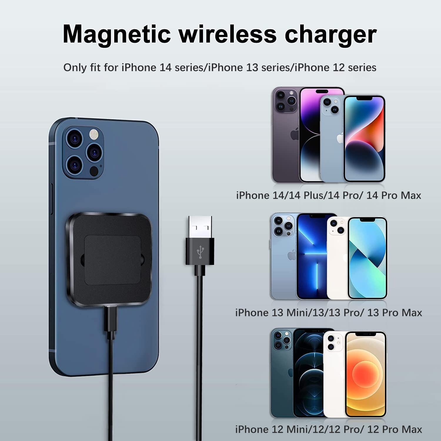 Caricatore Wireless Magnetico Caricabatterie Senza Fili Fast Wireless ...