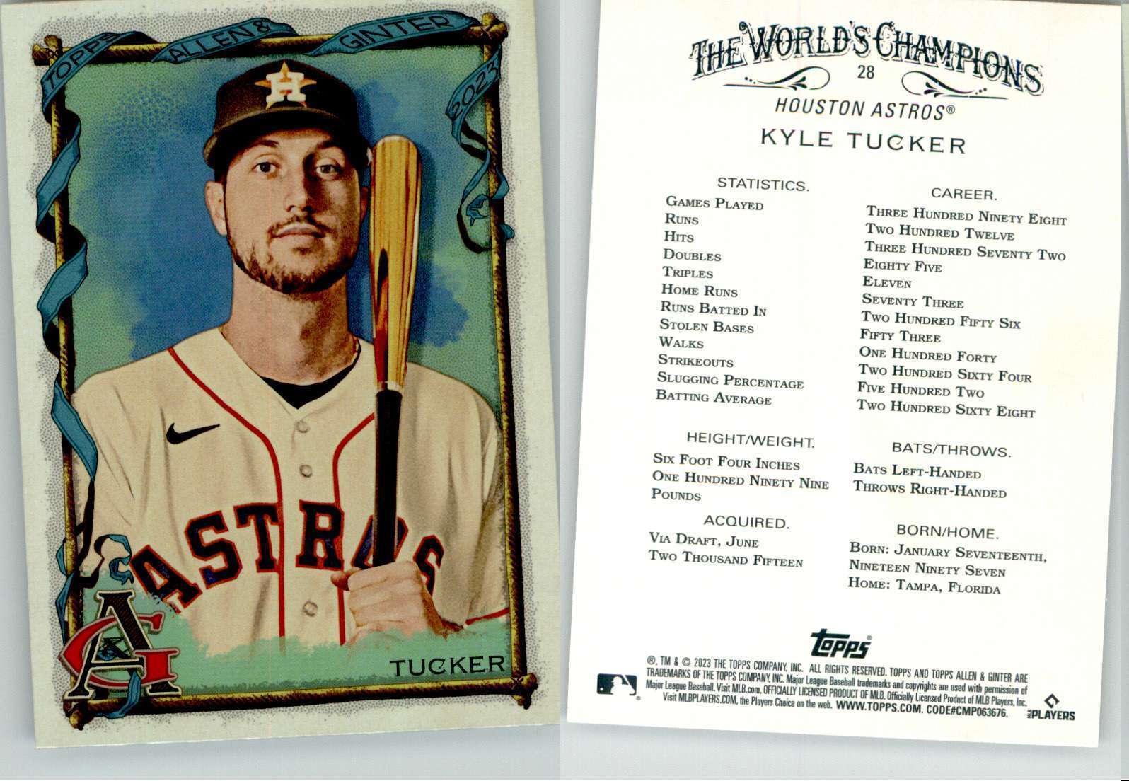 Kyle Tucker 2023 Topps Allen & Ginter Silver Portrait #28 Astros | eBay