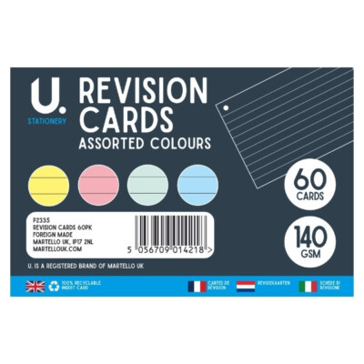 Revision Cards, Assorted Colours, 60pk | eBay UK
