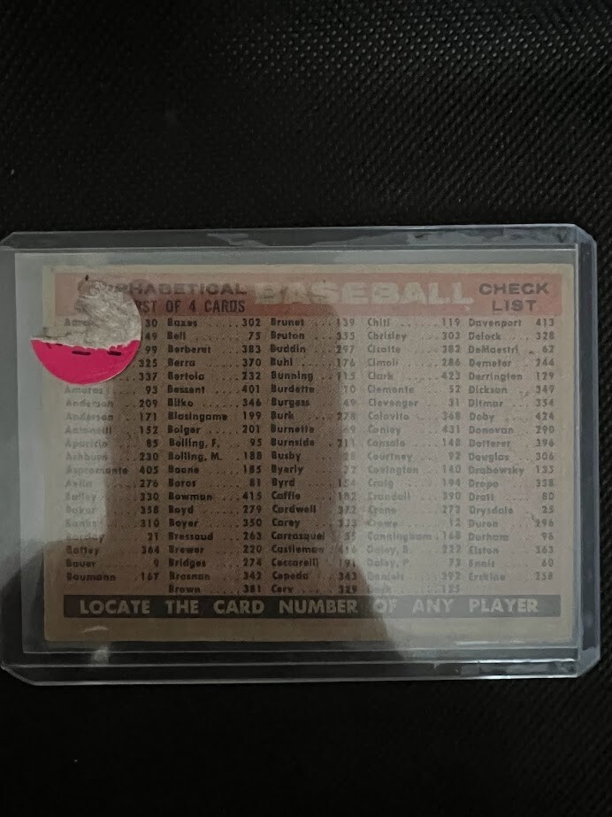 1958 Topps #428 CINCINNATI REDLEGS Team card Higher Number EXMT Set ...