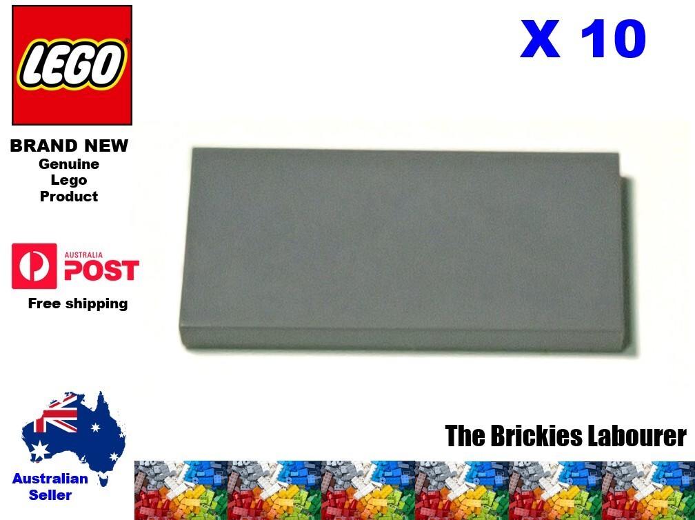 10 x Genuine LEGO Dark Bluish Grey 2 x 4 Tile NEW 87079 | eBay Australia