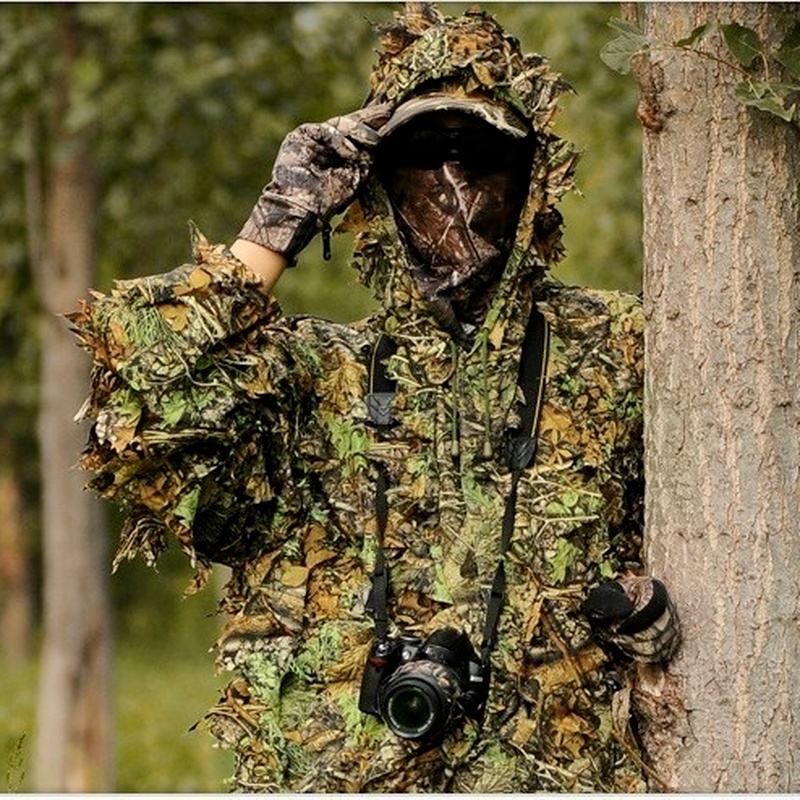 3D Bionic Leaf Adults Ghillie Suit Camo Army Jungle Woodland Hunting ...