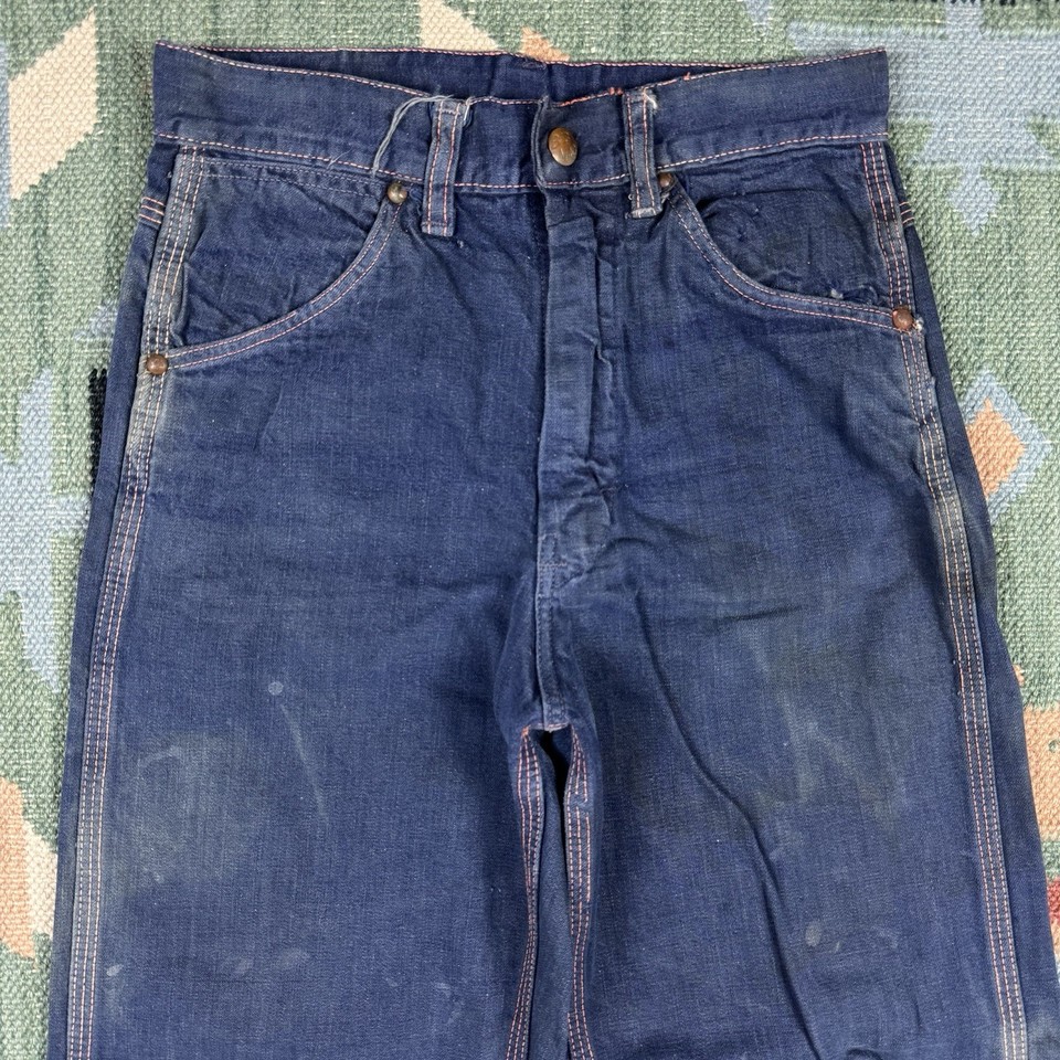 Vintage 50s Big Mac Carpenter Distressed Farm Dark Denim Pants ...