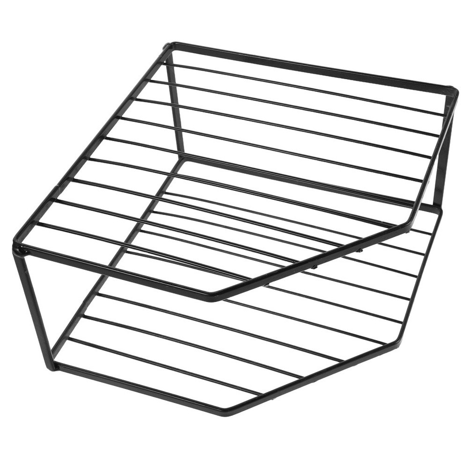 Corner Shelf: Kitchen Counter Organizer - Pot and Pan Rack - Dual-Layer ...