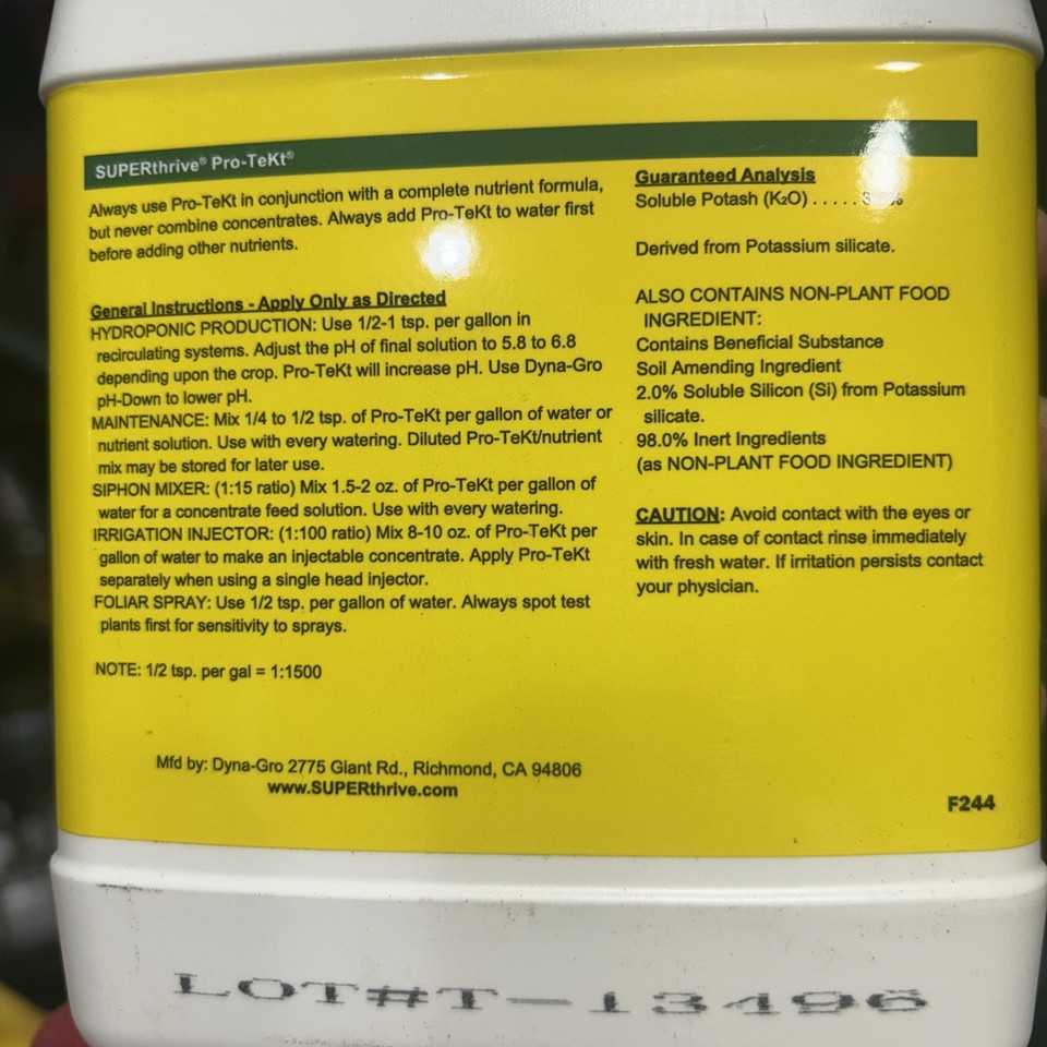 Dyna-Gro Superthrive- Pro-TeKt- Liquid Supplement Fertilizer 1 Quart | eBay
