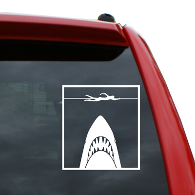 Jaws - Shark Vinyl Decal | Color: White | 5" Tall | eBay
