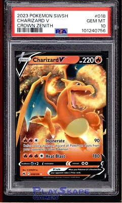 Pokemon Card PSA 10 Charizard V Crown Zenith 018/159 Ultra Rare Holo 2023 | eBay