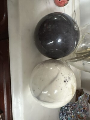 Ducceschi From Italy Black And White Round Stone 4”Genuine Volterra ...
