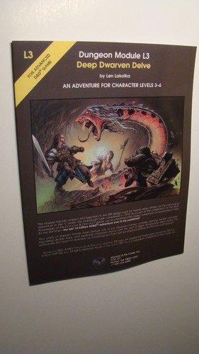 MODULE - L3 - DEEP DWARVEN DELVE *NEW NM/MINT 9.8 NEW* DUNGEONS DRAGONS ...