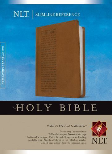 Slimline Reference Bible NLT [Red Letter, LeatherLike, Chestnut/Brown ...